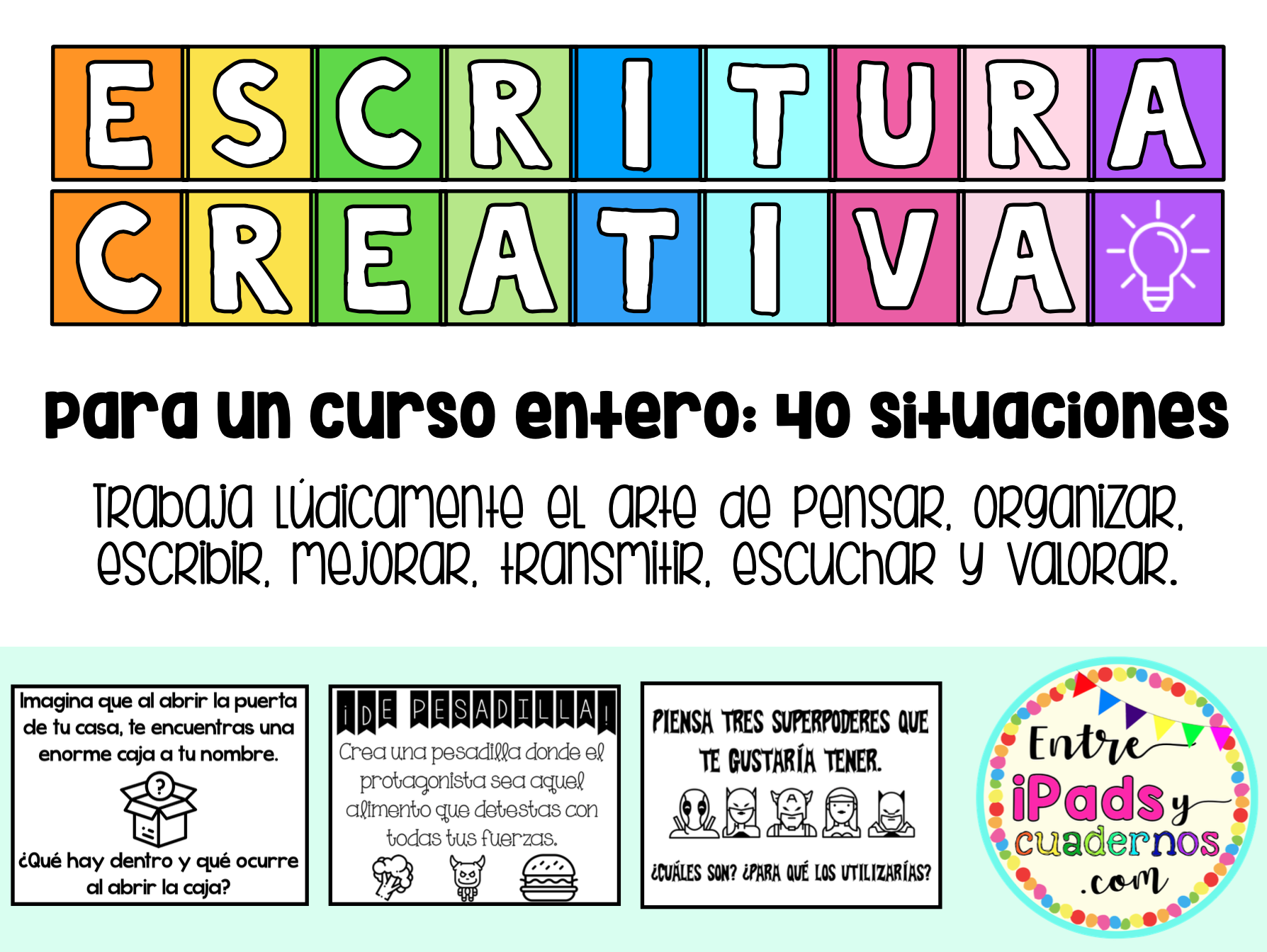 Profes Papel Tijera Escritura Creativa para un año entero: 40 situaciones