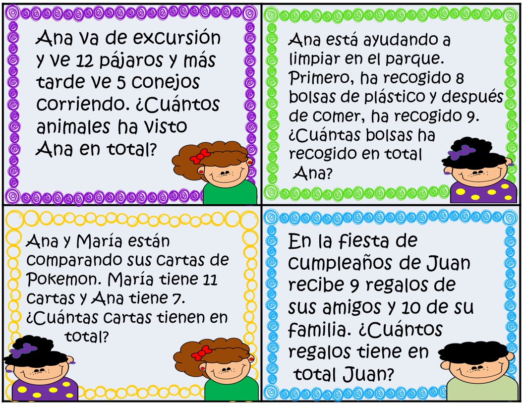 Profes Papel Tijera Problemas matemáticos (sumas y restas)