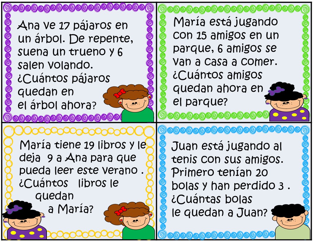 Profes Papel Tijera Problemas matemáticos (sumas y restas)