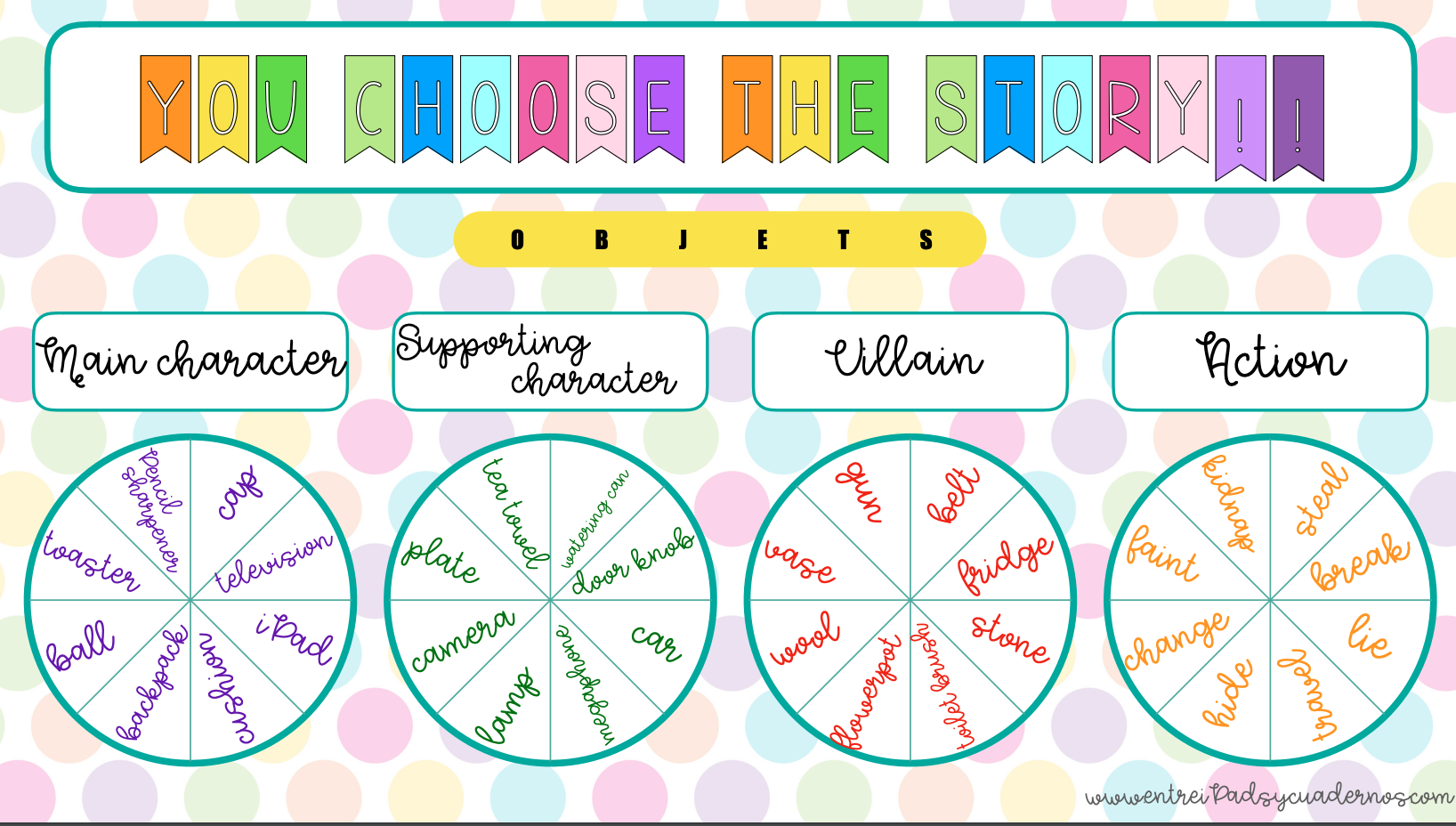 Profes Papel Tijera You choose your story! With spinners! 5 boards ...