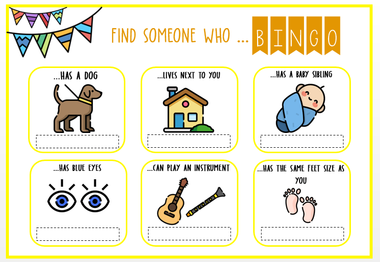 Profes Papel Tijera Find someone who...