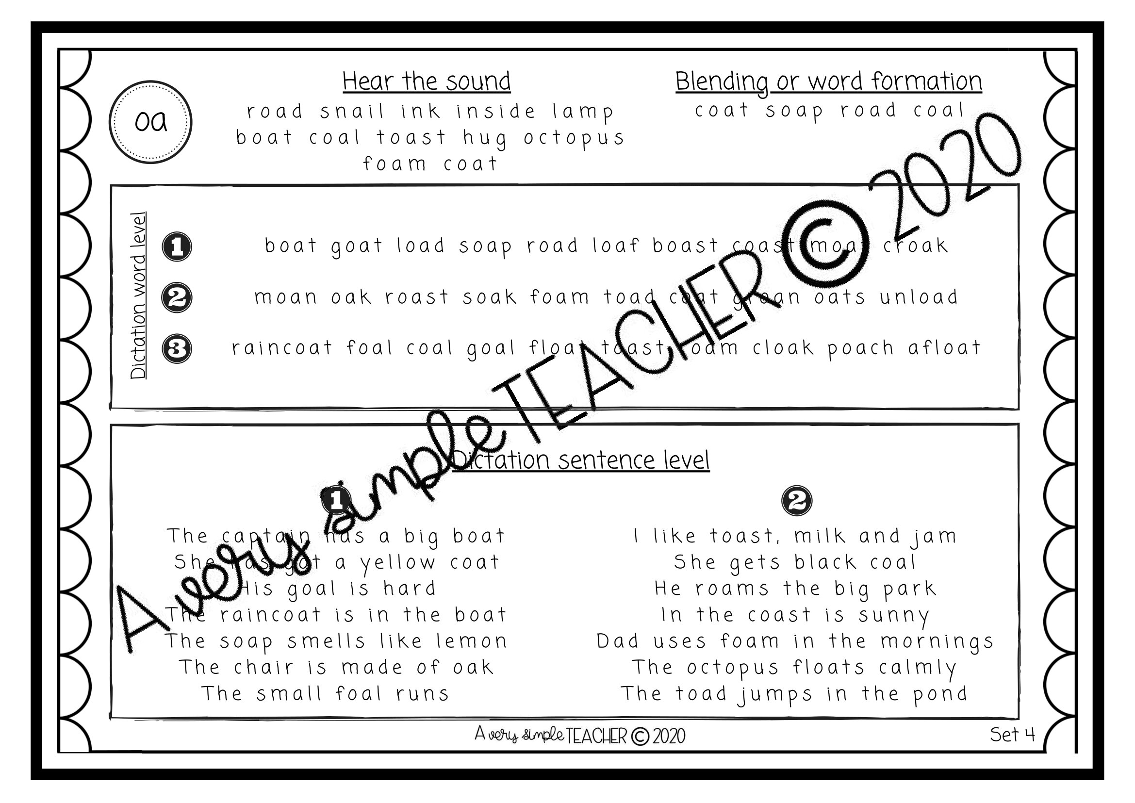 Profes Papel Tijera JOLLY PHONICS SET 4 Flashcards and word-sentence bank