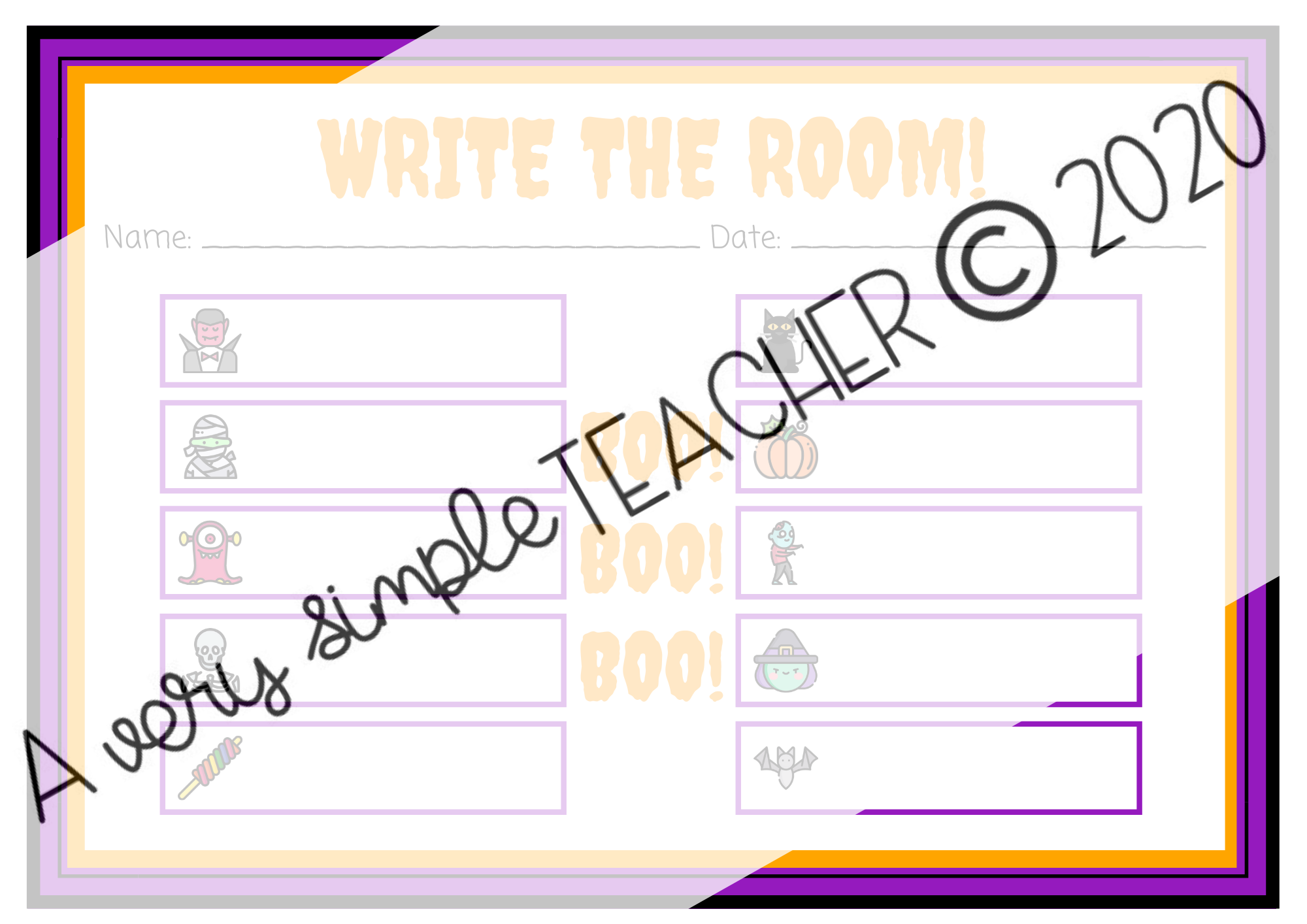 Profes Papel Tijera HALLOWEEN: Write the room