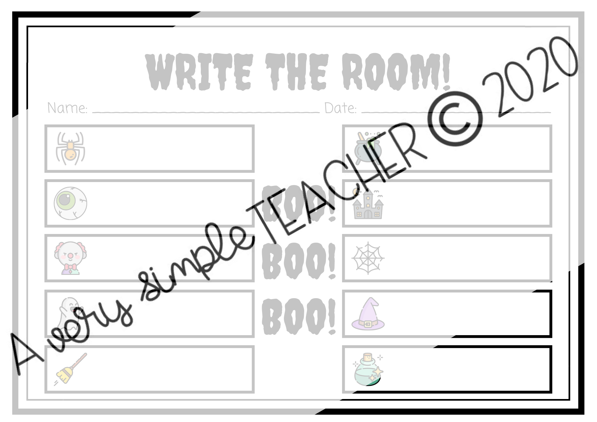 Profes Papel Tijera HALLOWEEN: Write the room