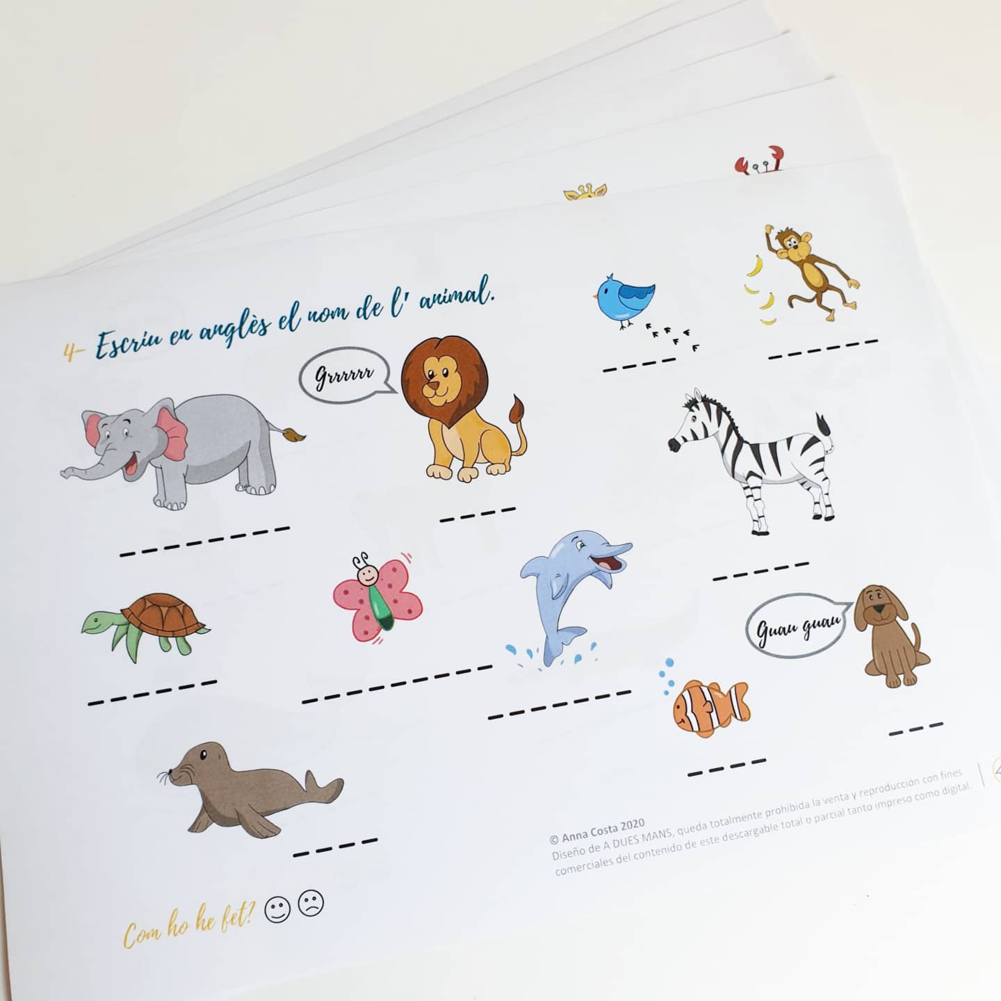 Profes Papel Tijera VOCABULARIO: THE ANIMALS