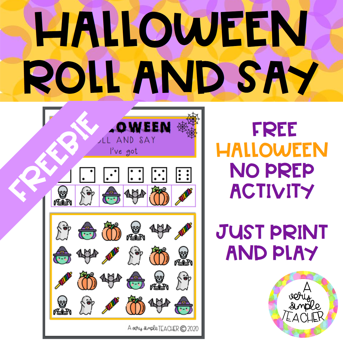 Profes Papel Tijera HALLOWEEN: Roll Say Game