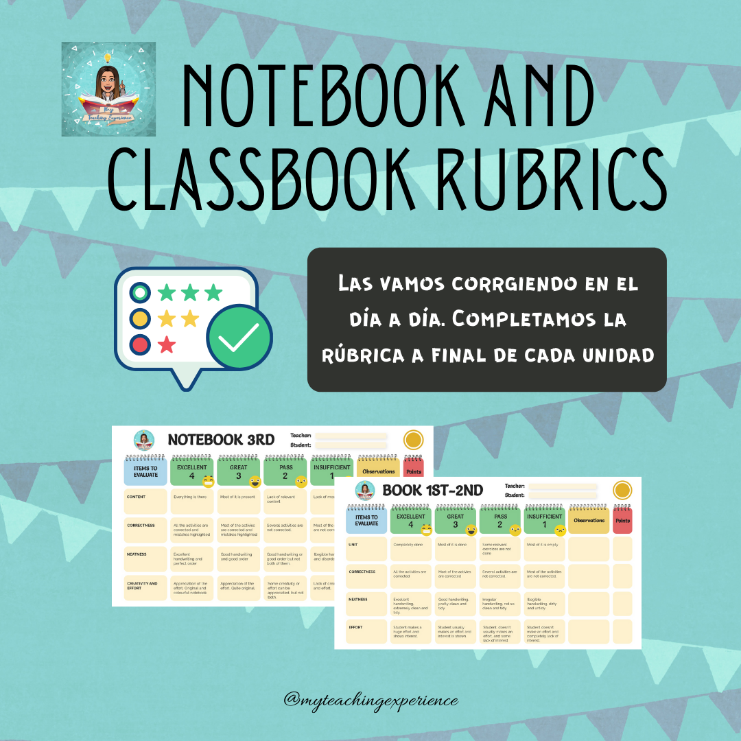 Profes Papel Tijera CLASSBOOK AND NOTEBOOK RUBRICS