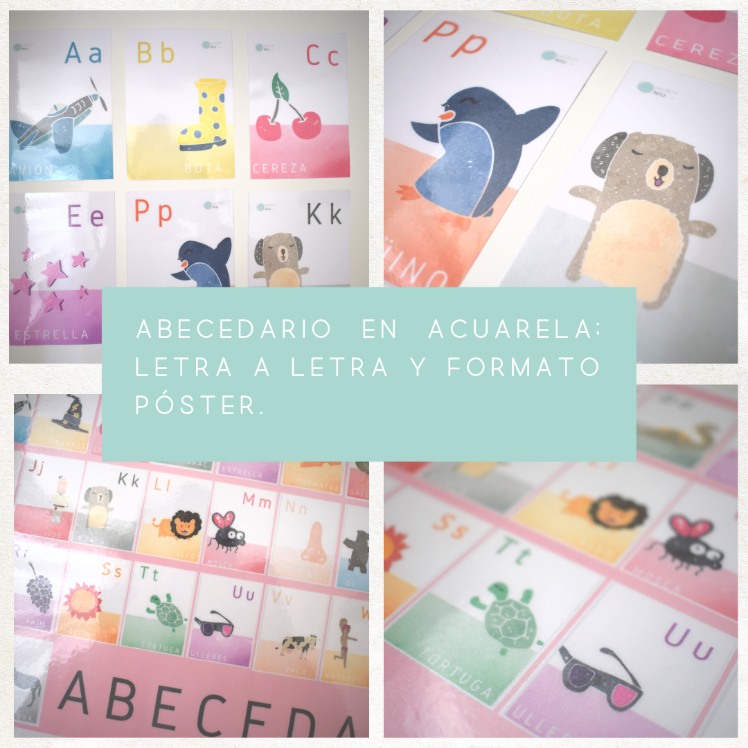 Profes Papel Tijera Abecedari en aquarel·la; lletra a lletra i format ...