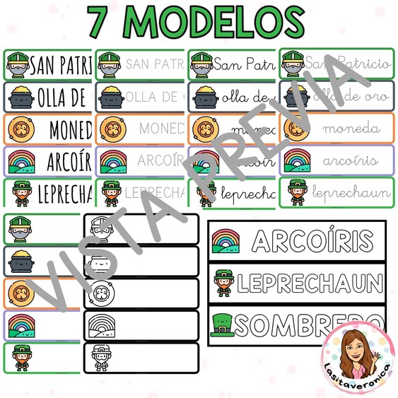 Profes Papel Tijera Vocabulario San Patricio. Marzo.