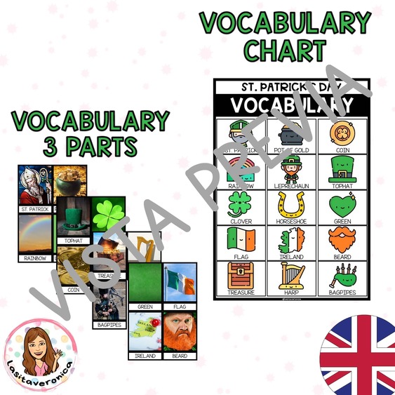Profes Papel Tijera Vocabulario San Patricio / St. Patrick's Day ...