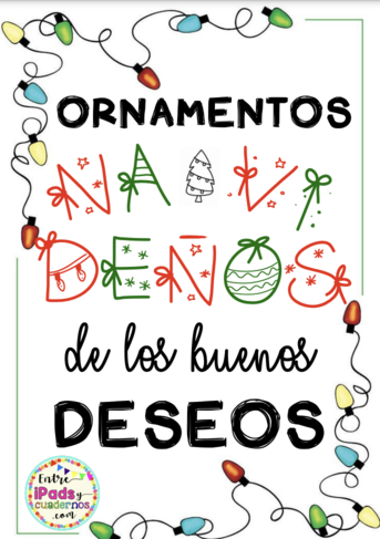 Profes Papel Tijera Ornamentos Navideños de los Buenos Deseos