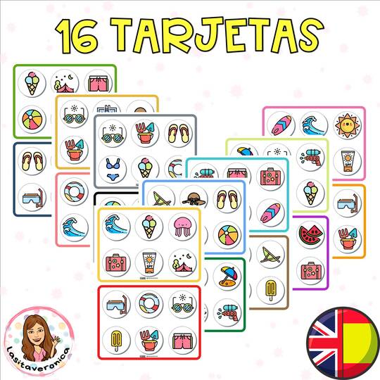 Profes Papel Tijera Bingo de Verano / Summer Bingo.