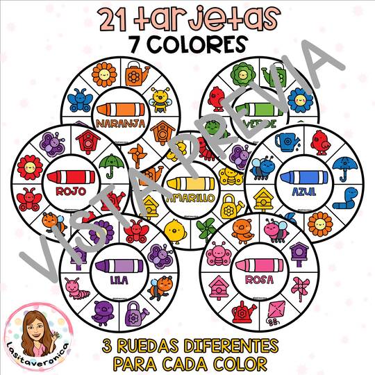 Profes Papel Tijera Los colores de la Primavera. Español.