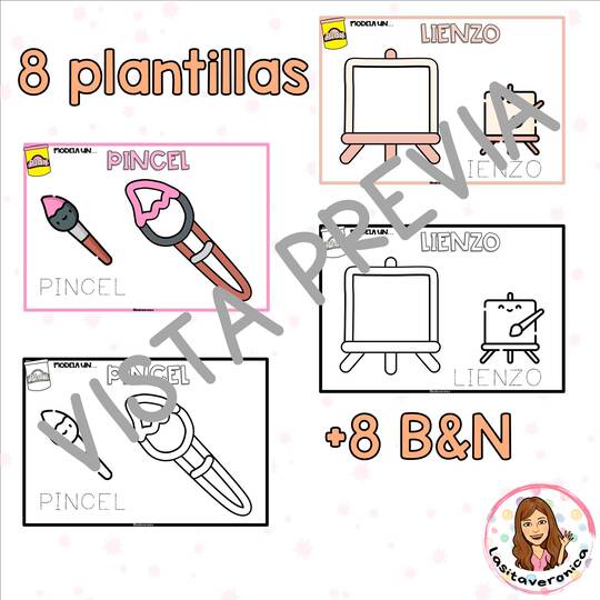 Profes Papel Tijera Plastilina Arte. Pintura / Art Playdough mats.