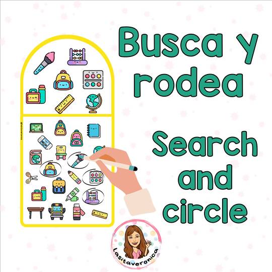 Profes Papel Tijera Busca y encuentra Vuelta al cole / I spy Back to school