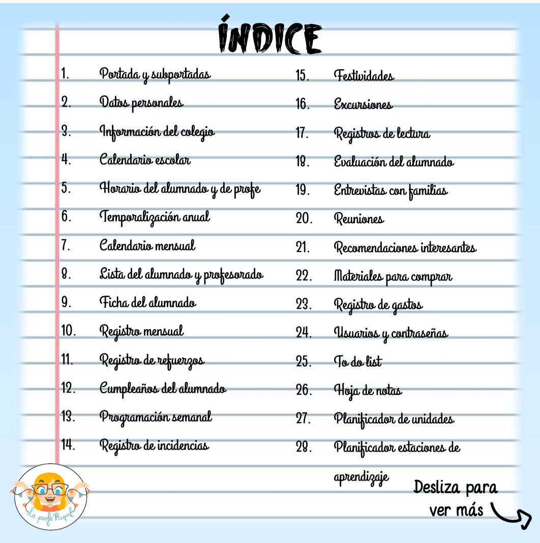 Profes Papel Tijera MI CUADERNO DE PROFE 2022/2023 (Castellano)