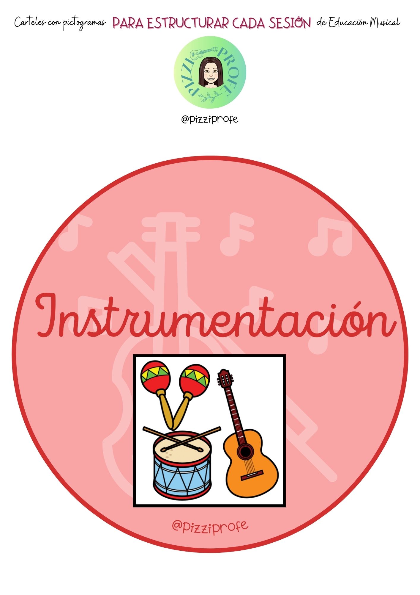 Profes Papel Tijera Carteles para Música en castellano e inglés con ...