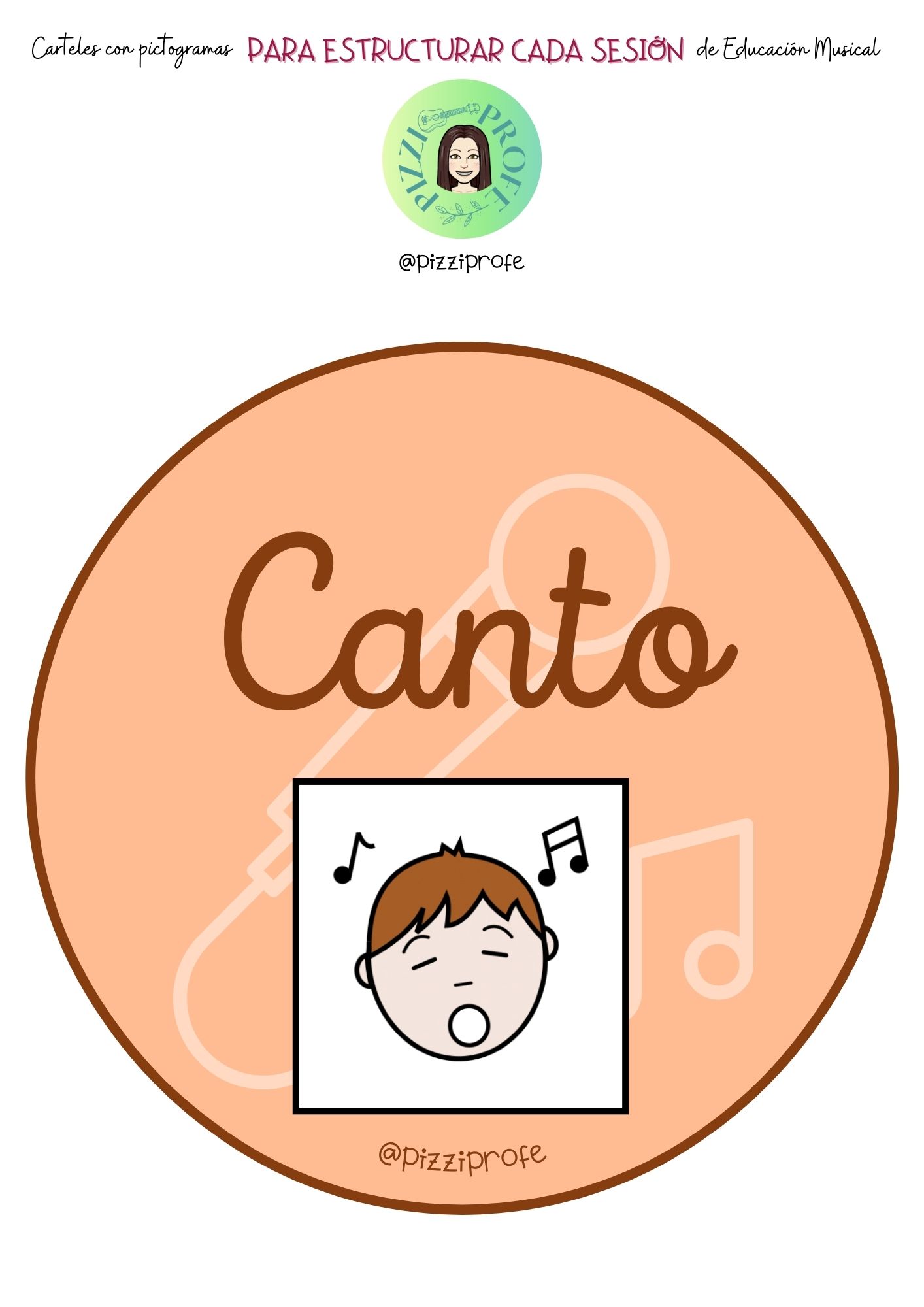 Profes Papel Tijera Carteles para Música en castellano e inglés con ...