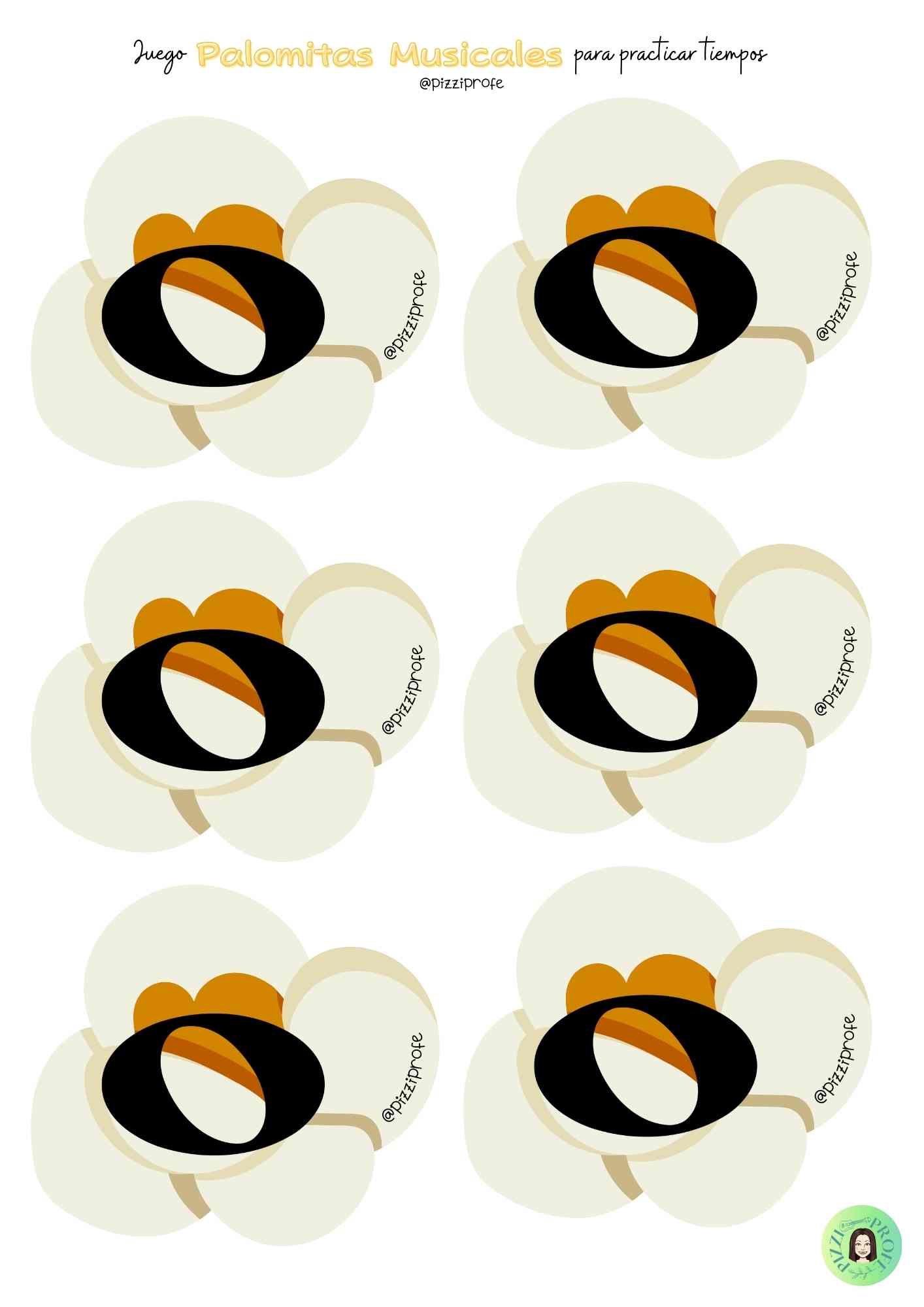 Profes Papel Tijera "Palomitas musicales" - Juego para aprender tiempos ...