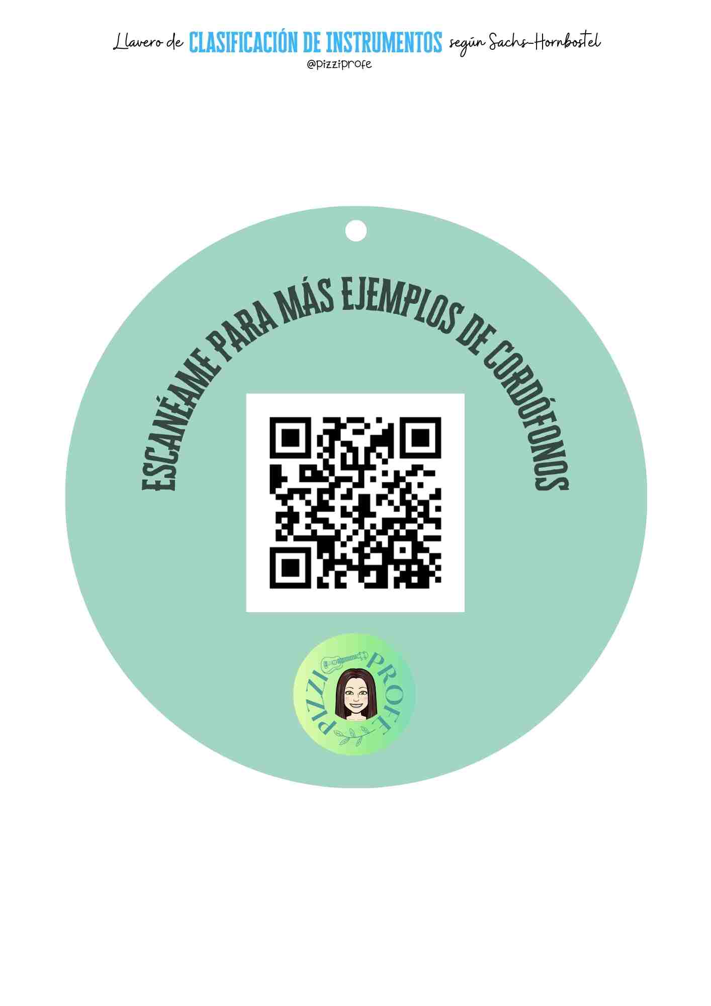 Profes Papel Tijera Llavero "Familias de instrumentos Sachs-Hornbostel ...