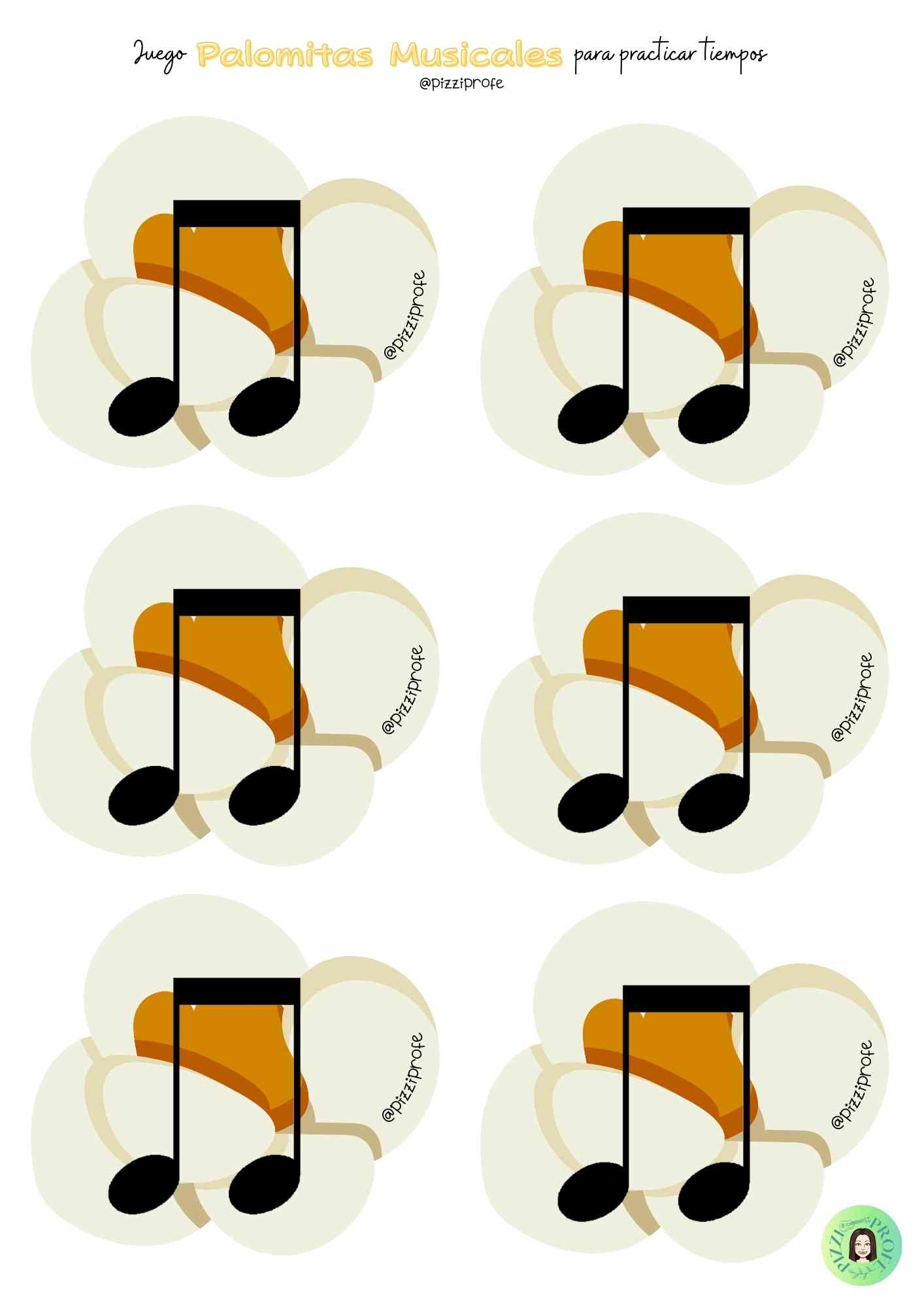 Profes Papel Tijera "Palomitas musicales" - Juego para aprender tiempos ...