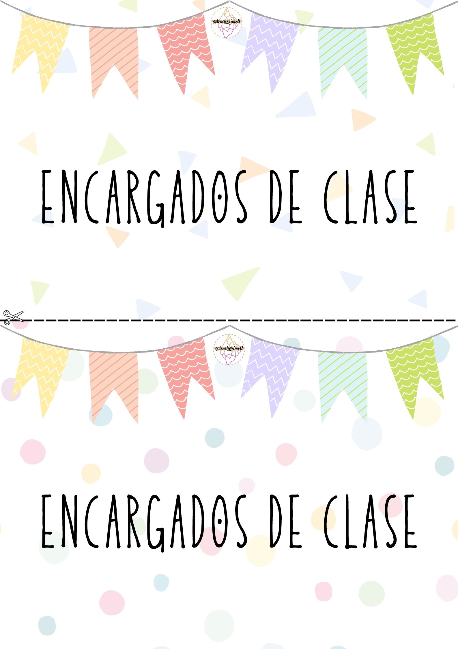 Profes Papel Tijera Cartel encargados de clase