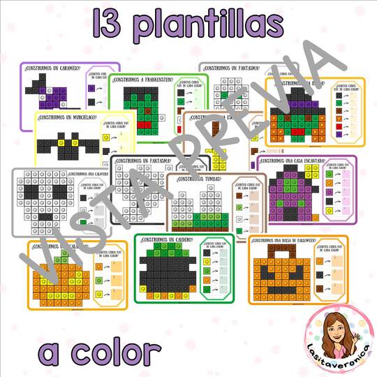 Profes Papel Tijera Policubos en Halloween / Halloween Mathlink Cubes ...