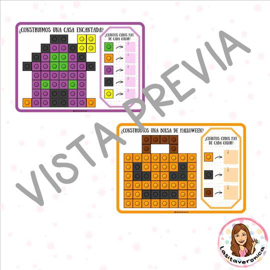 Profes Papel Tijera Policubos en Halloween / Halloween Mathlink Cubes ...