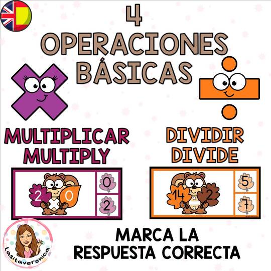 Profes Papel Tijera Operaciones matemáticas básicas. Otoño.