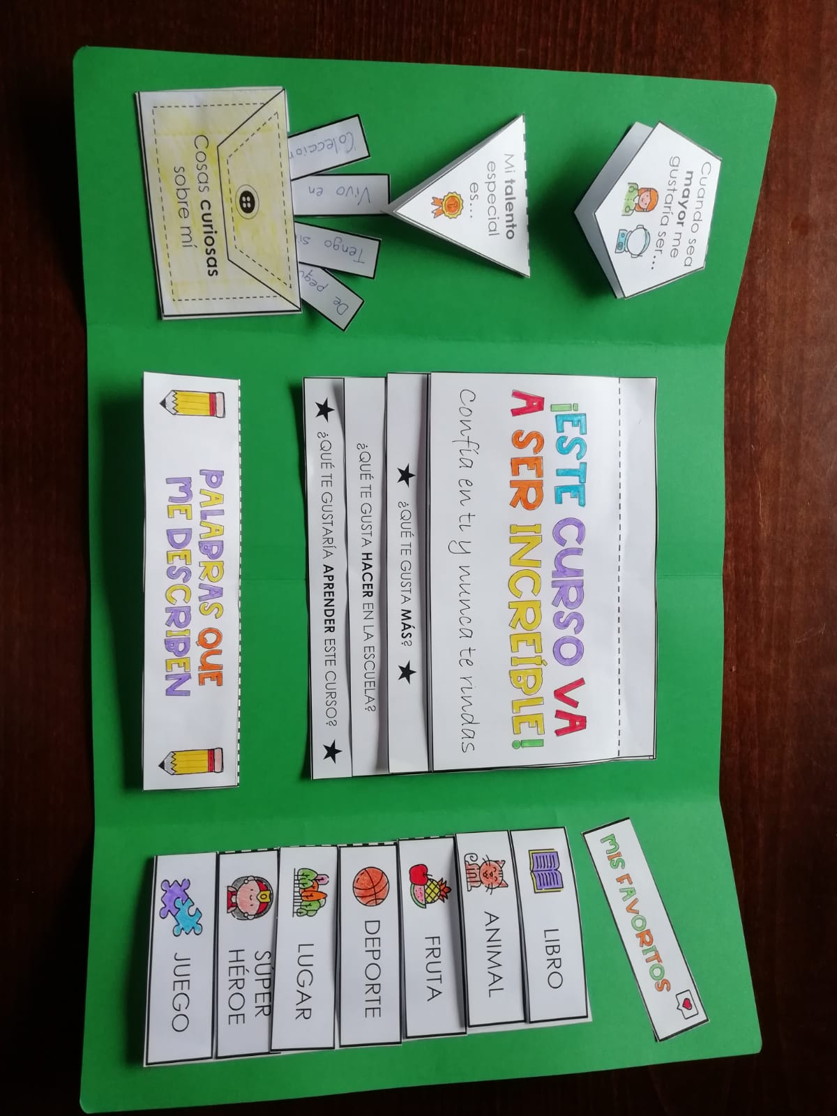 Profes Papel Tijera TODO SOBRE MÍ- ALL ABOUT ME Lapbook ENGLISH/SPANISH