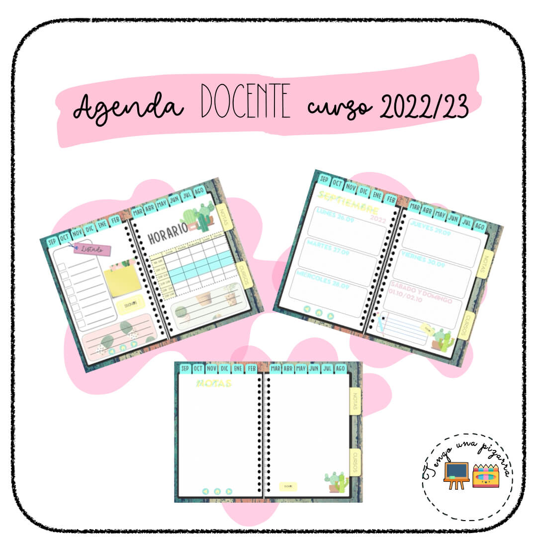 Profes Papel Tijera Agenda docente 2022- 2023