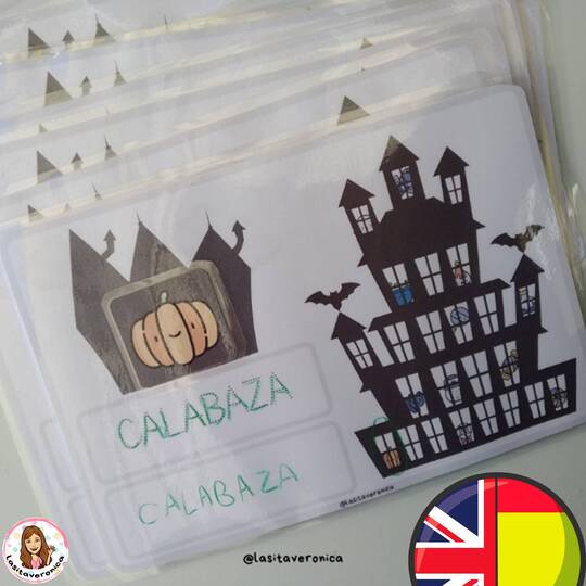 Profes Papel Tijera Atención y vocabulario Halloween. Octubre ...