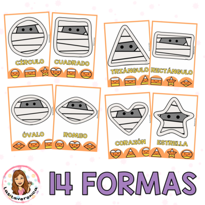 Profes Papel Tijera Plastilina formas geométricas Halloween