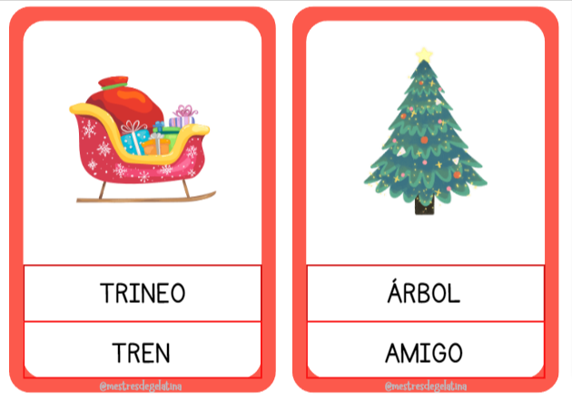 Profes Papel Tijera Dosier de lectoescritura de Navidad