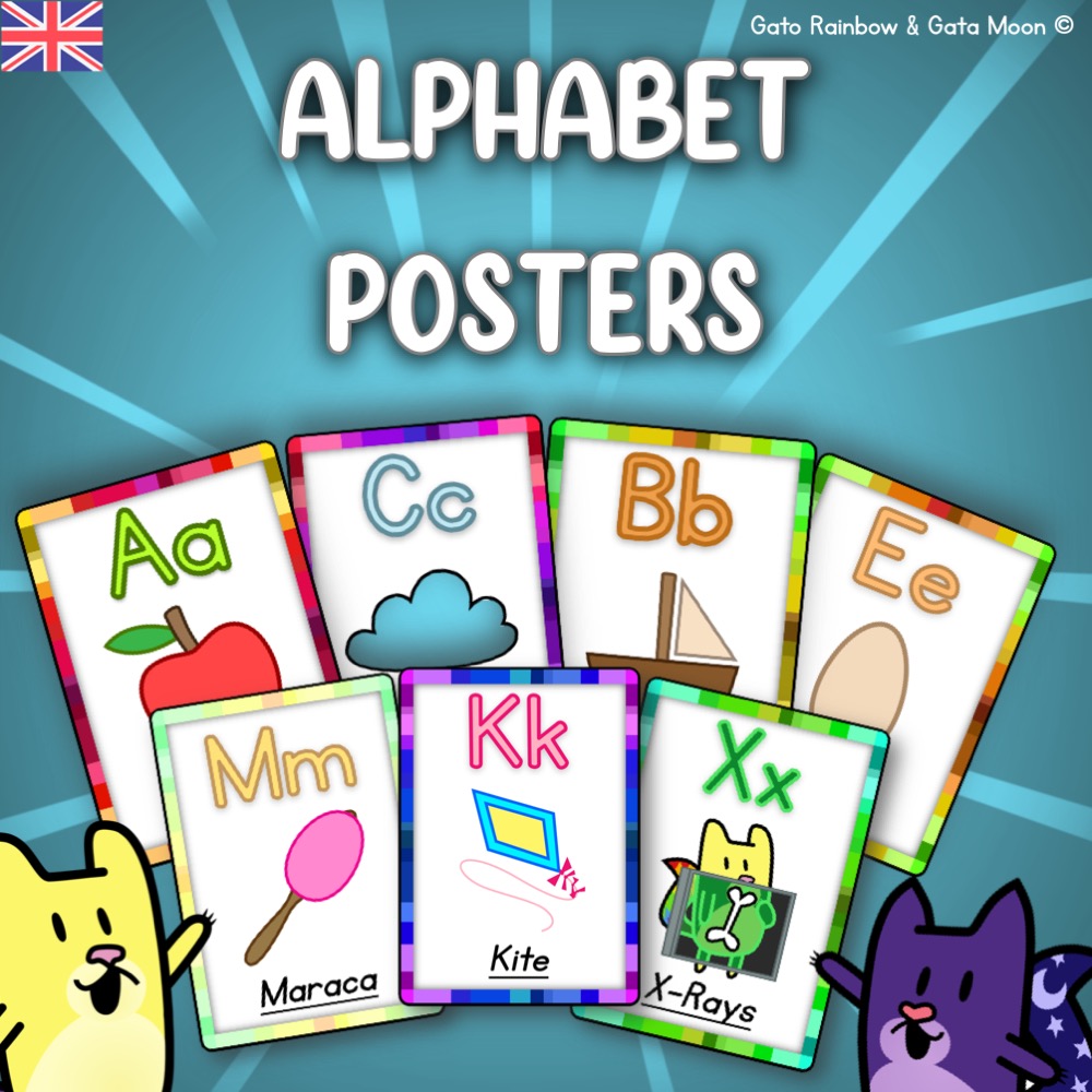 Profes Papel Tijera [ENGLISH] POSTERS del ABECEDARIO / Flash cards de ...
