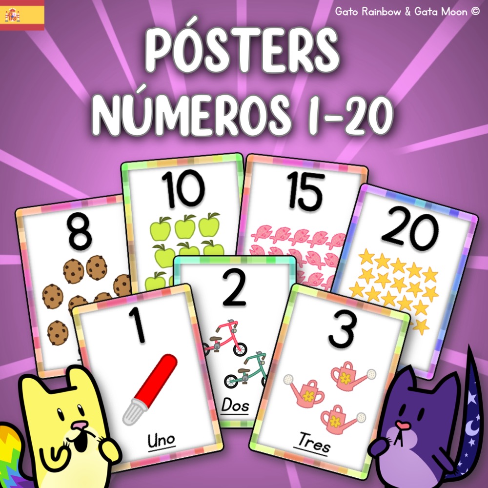 Profes Papel Tijera POSTERS de los NÚMEROS (1-20)