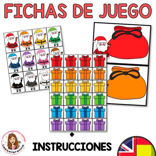 Profes Papel Tijera Juego de mesa Navidad. Christmas Game Board ...