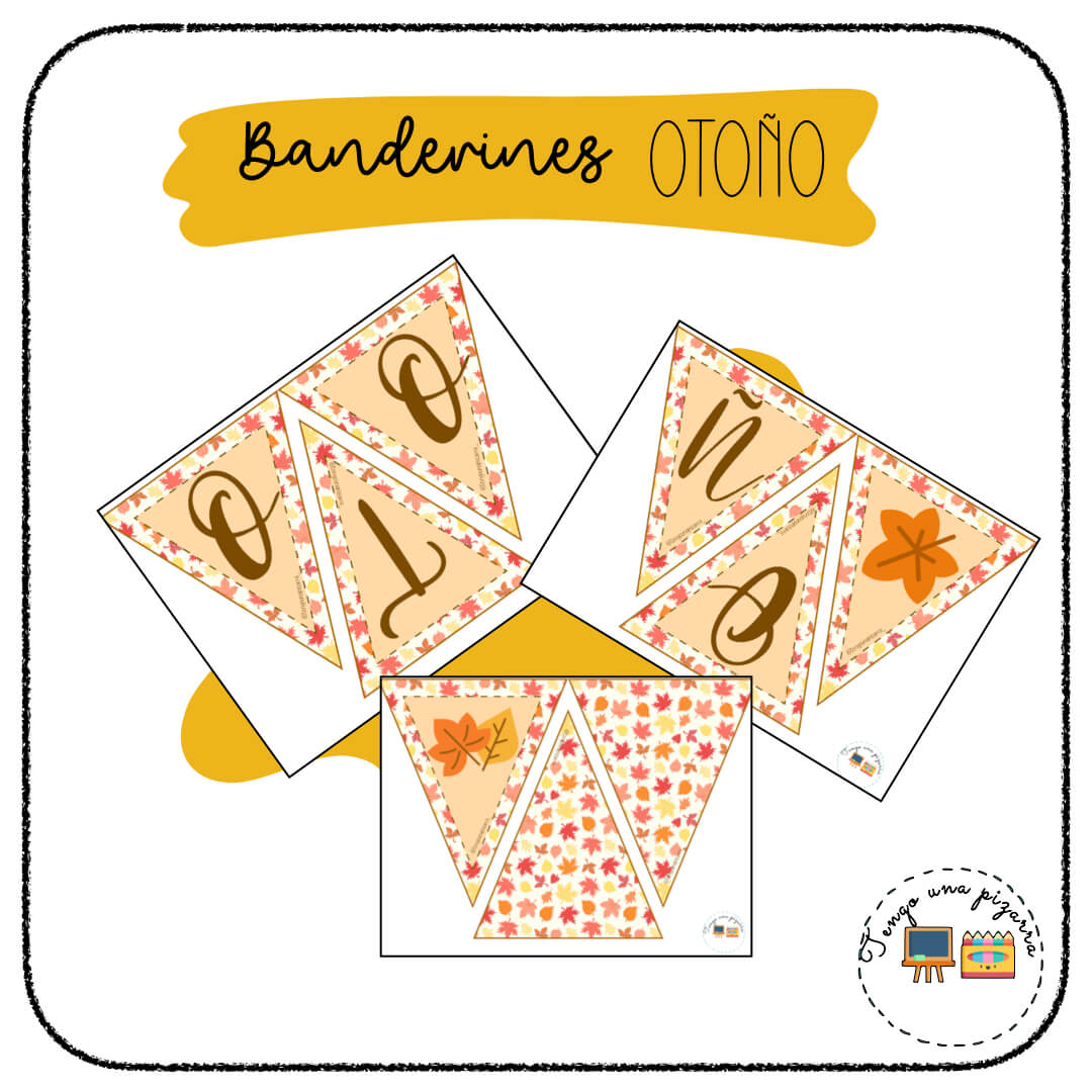 Profes Papel Tijera Banderines de otoño