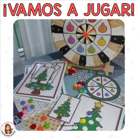 Profes Papel Tijera Atención Navidad. Árboles de Navidad. Pompones ...