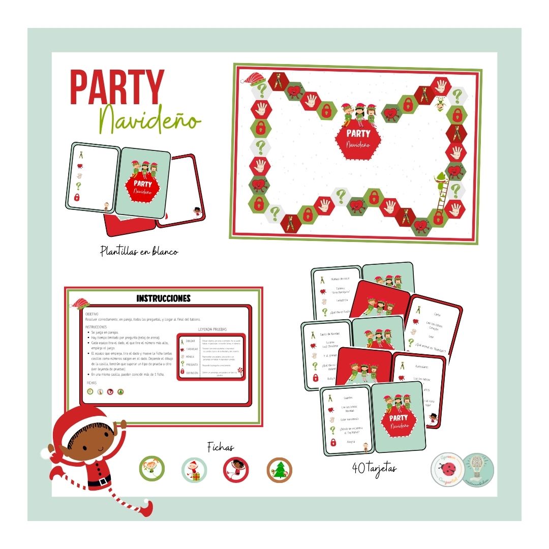 Profes Papel Tijera juegos de mesa navideños: party y cluedo