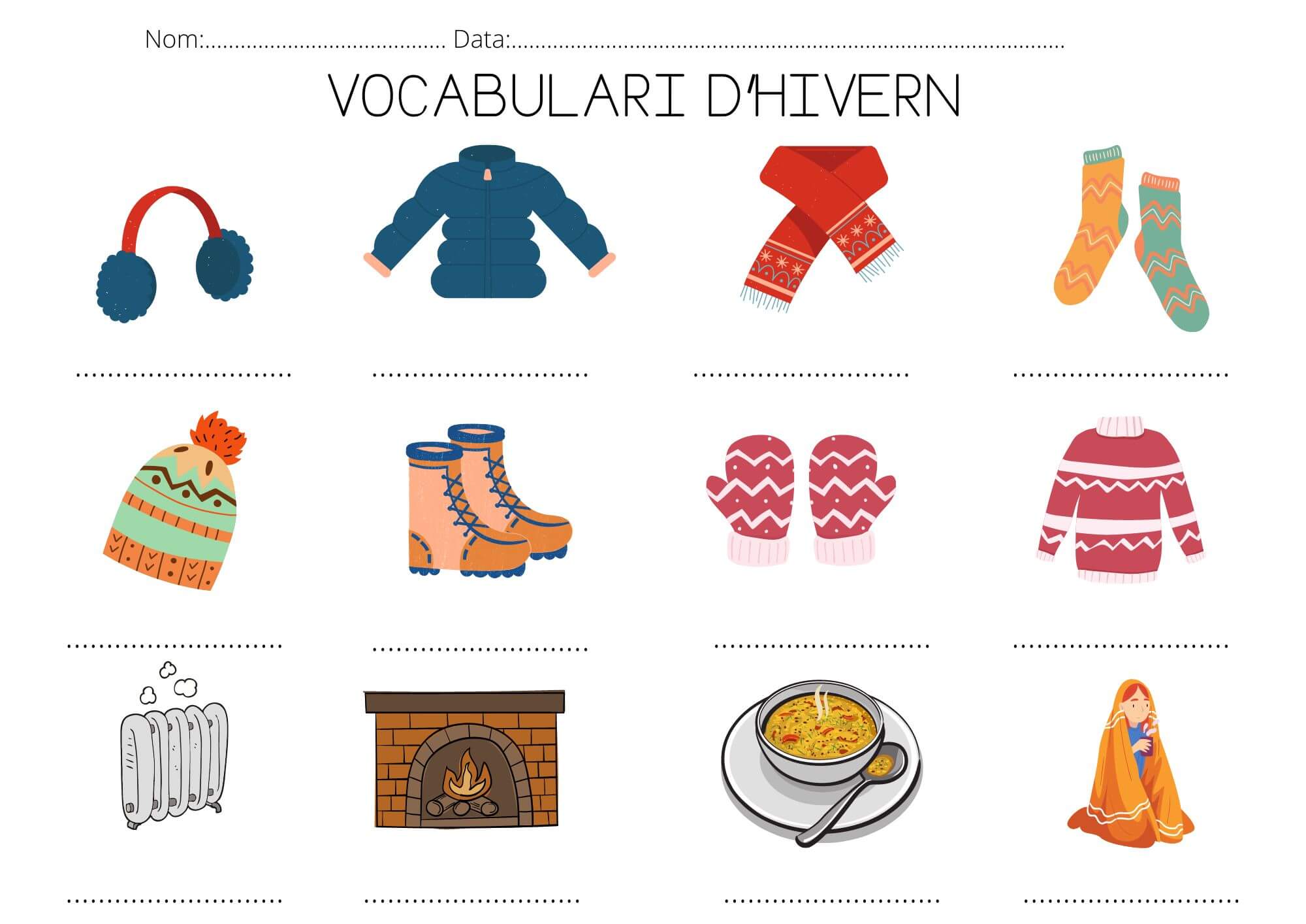 Profes Papel Tijera VOCABULARI DE L'HIVERN