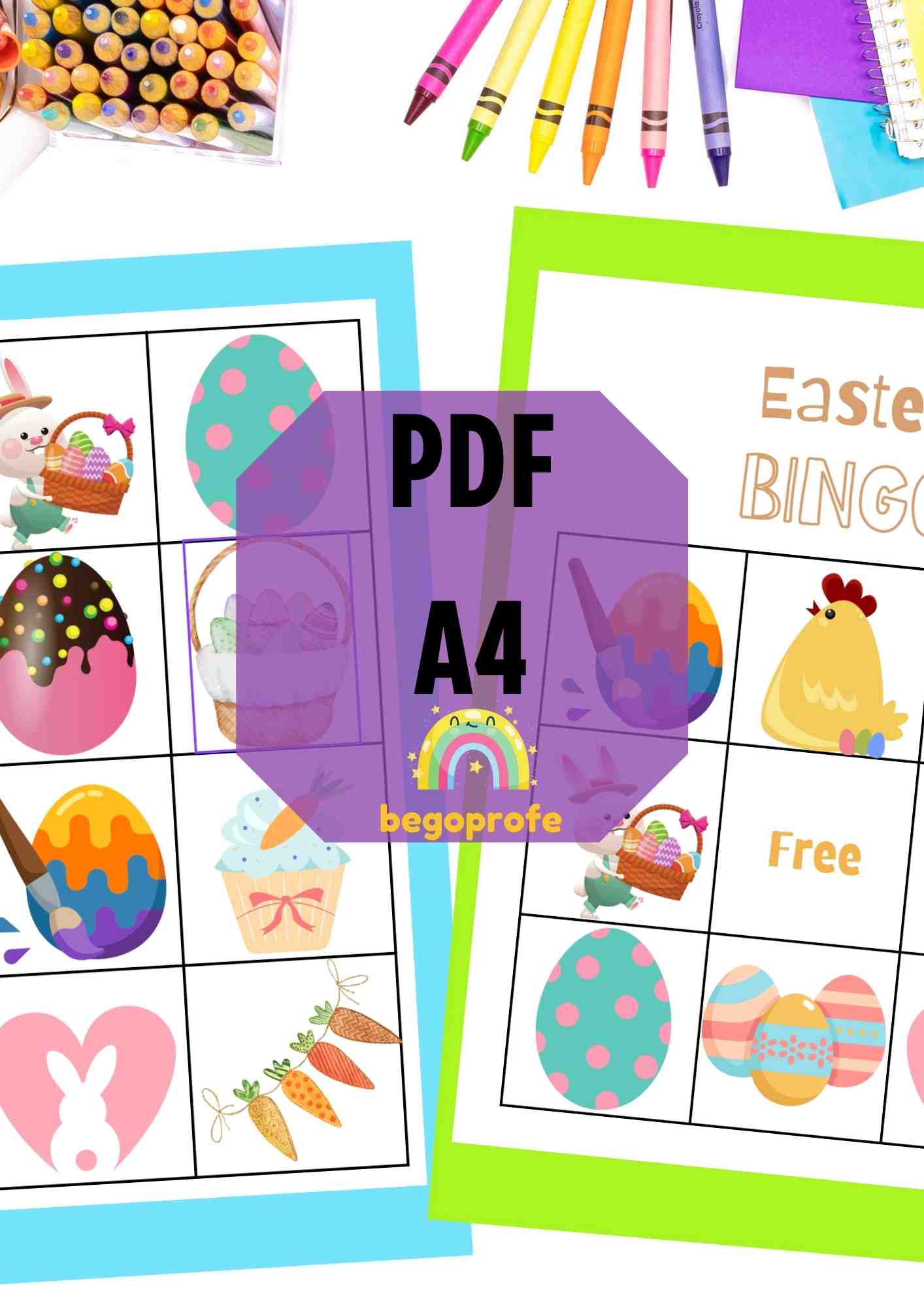 Profes Papel Tijera Easter bingo game - Bingo de Pascua