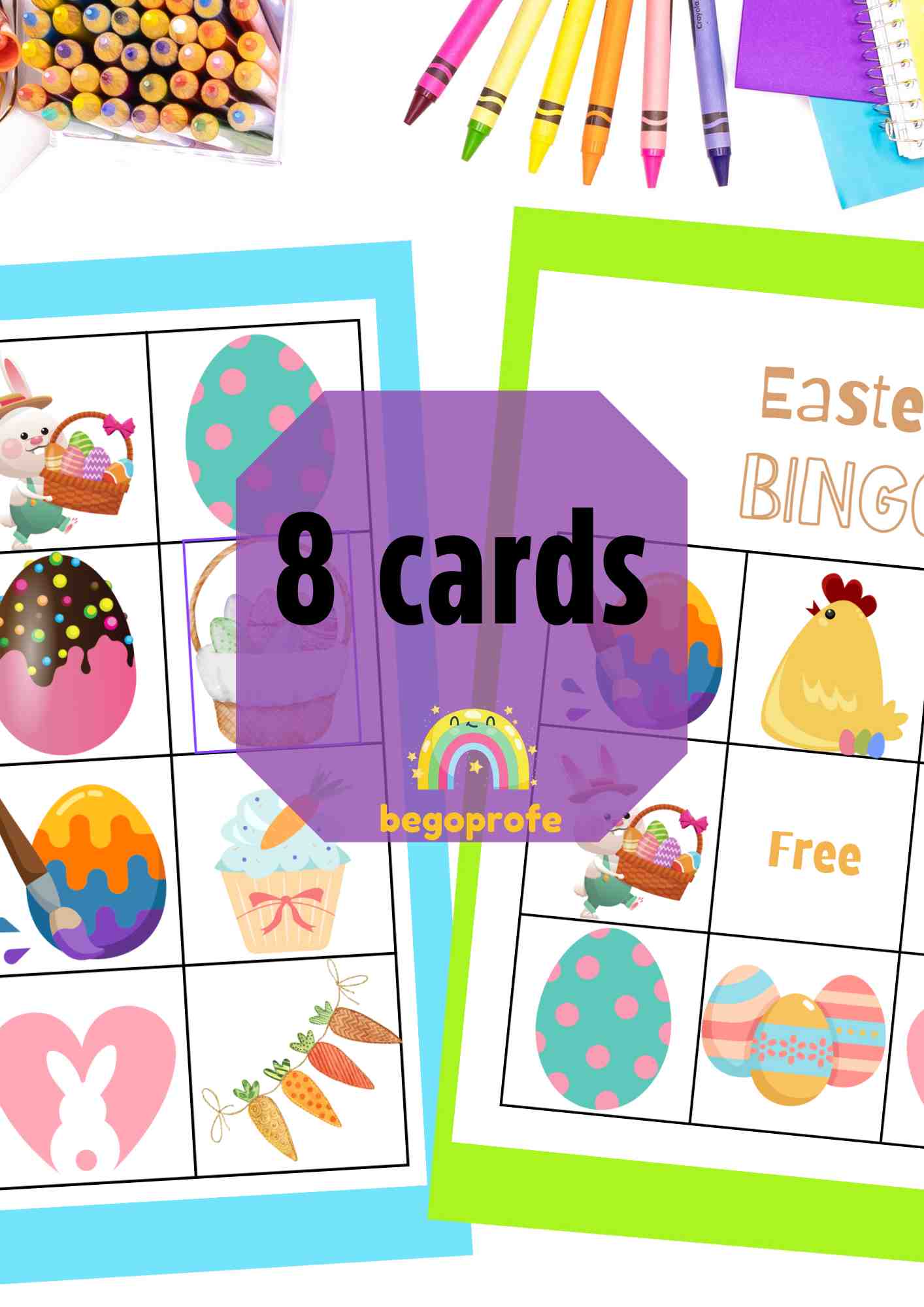 Profes Papel Tijera Easter bingo game - Bingo de Pascua