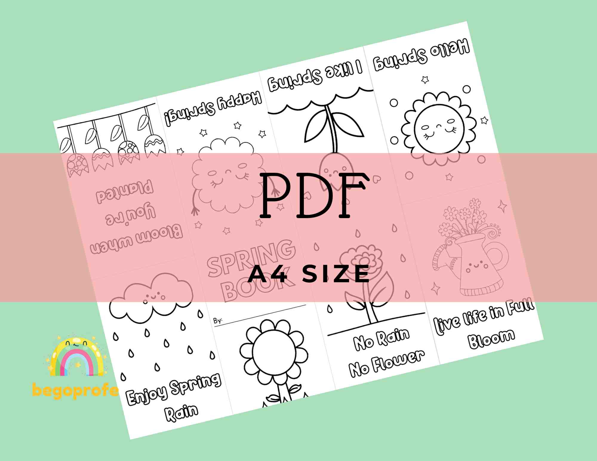 Profes Papel Tijera Spring emergent reader foldable mini book, coloring ...