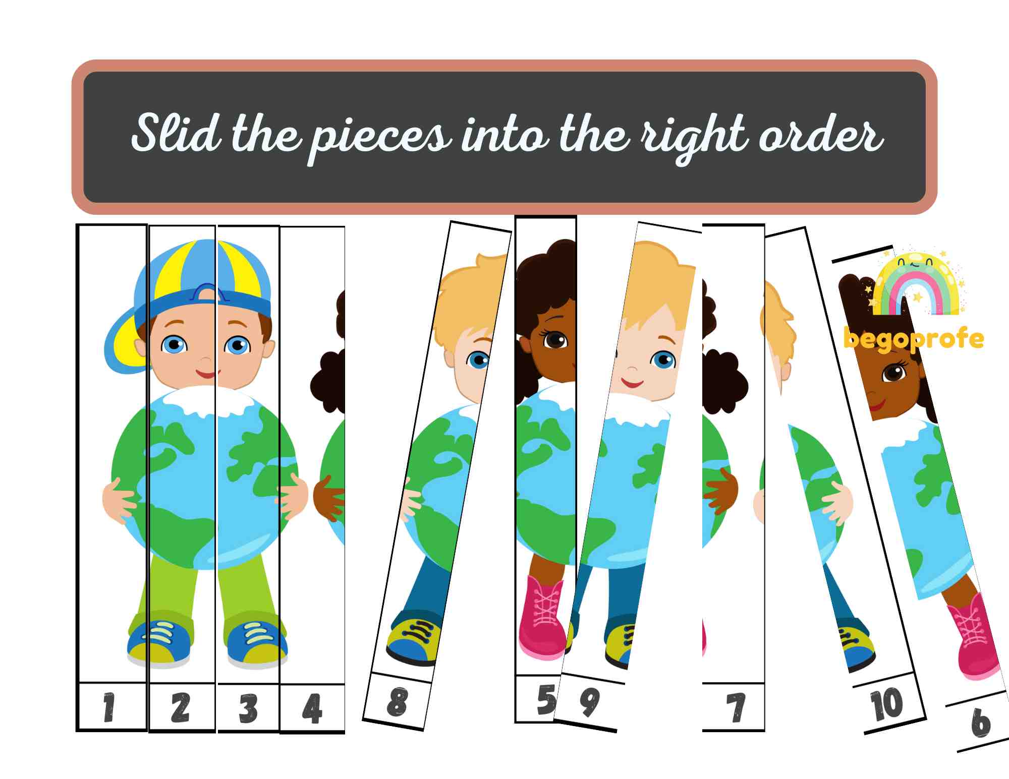 Profes Papel Tijera Earth day activities, number sequencing puzzles ...