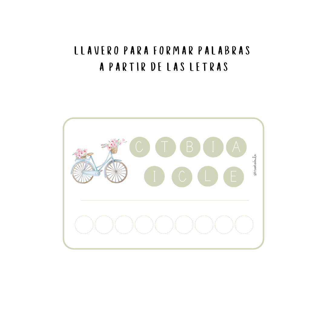 Profes Papel Tijera Escritura de palabras de la primavera (Castellano)