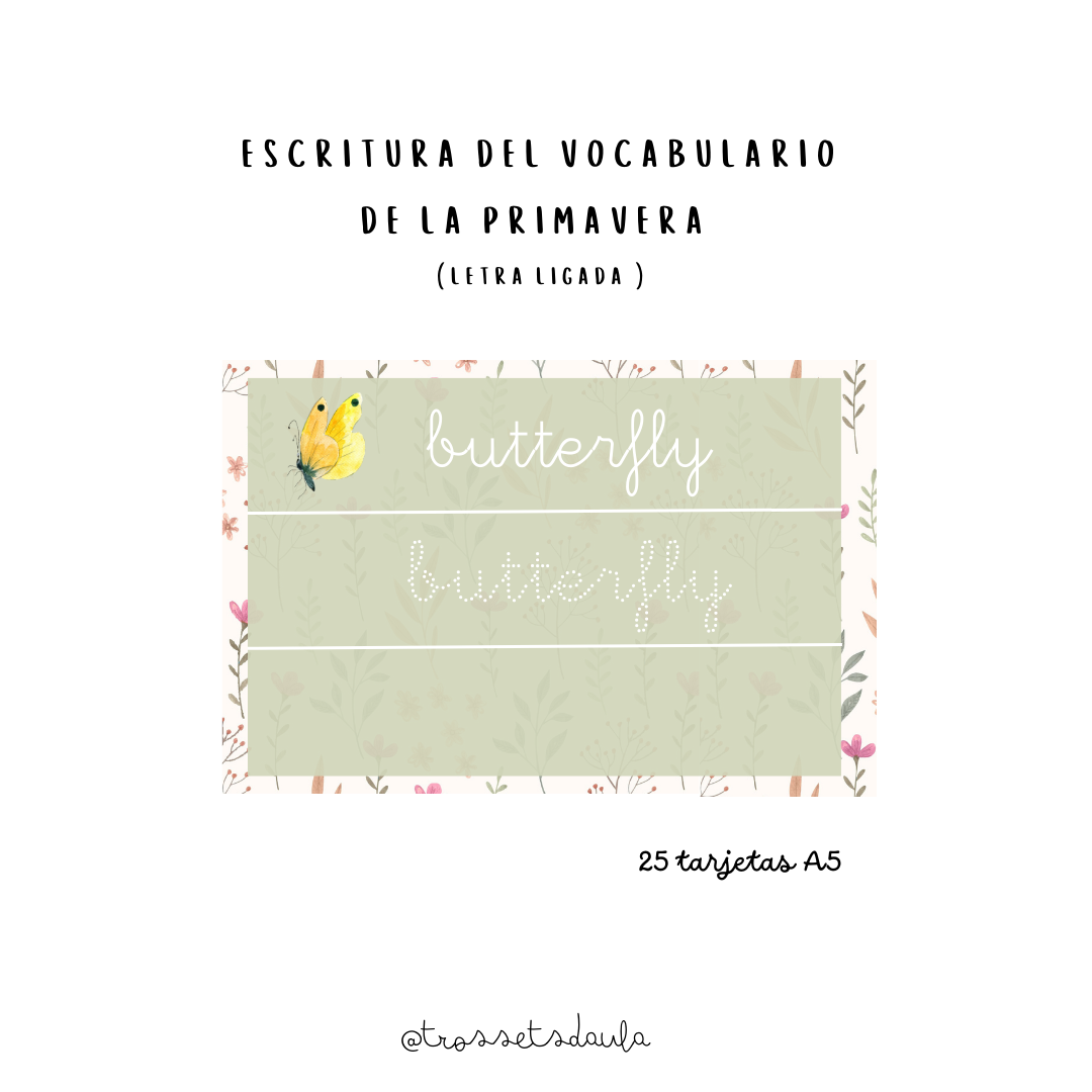 Profes Papel Tijera Lectura y escritura de palabras de la primavera en ...