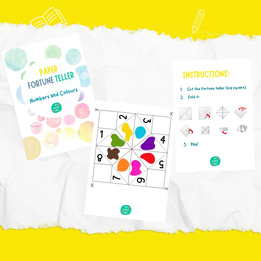 Profes Papel Tijera Colours and numbers Fortune Teller