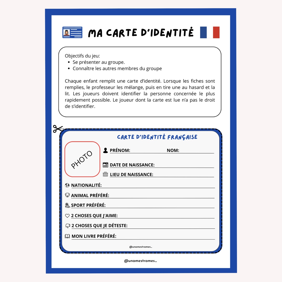 Profes Papel Tijera Ma carte d’identité