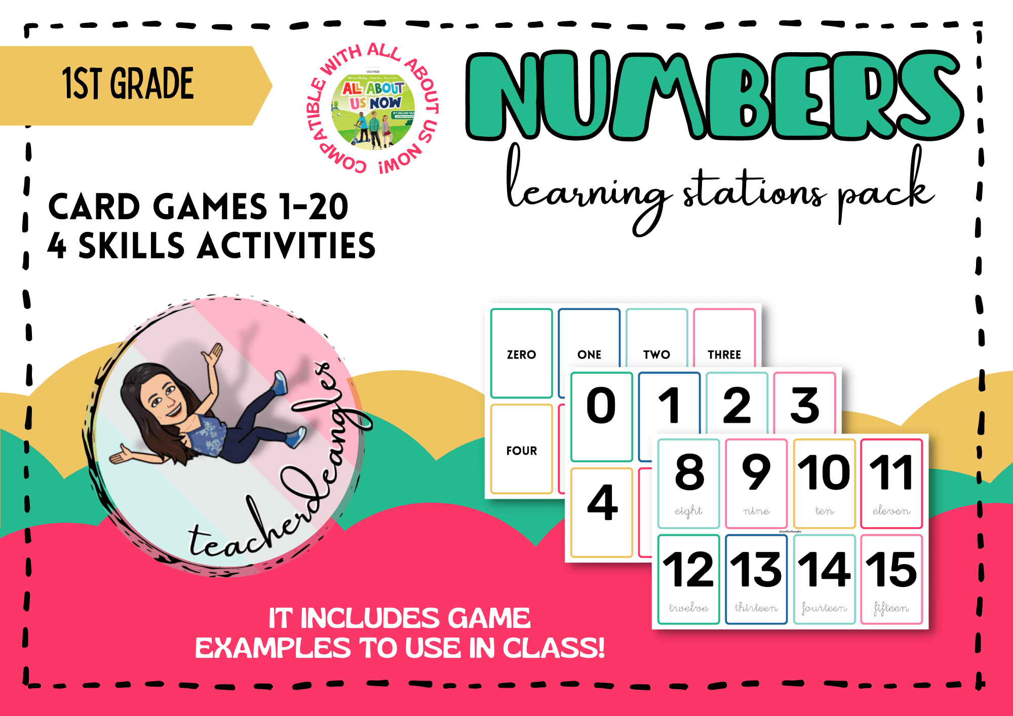 Profes Papel Tijera NUMBERS 1-20 LEARNING STATIONS PACK: CARD GAMES
